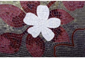DIMEX | Samolepicí vliesová fototapeta na zeď Červená mosaika MA-5-0114 | 375 x 250 cm | červená, bílá, šedá