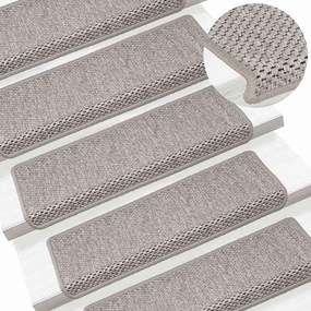Samolepící nášlapy na schody vzhled sisal 15 ks 65x21x4 cm 326883