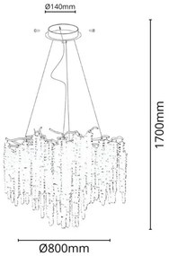 Křišťálový lustr na lanku 13xG9/40W/230V zlatá