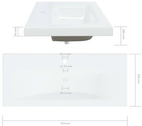 vidaXL Marketos Zápustné umyvadlo s baterií 101 x 39 x 18 cm keramické bílé