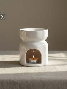 Sinsay - Keramická aromalampa na čajovou svíčku - krémová