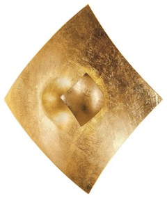Nástěnné svítidlo Quadrangolo s plátkovým zlatem, 50 x 50 cm