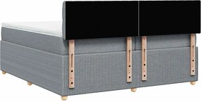Box spring postel s matrací světle šedá 200 x 200 cm textil 3287570