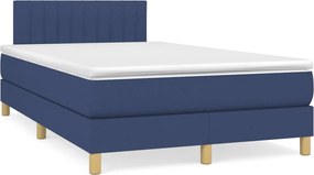 vidaXL Box spring postel s matrací a LED 120x190 cm textil [3270106] Barva: Modrá