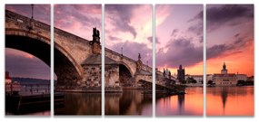 Malvis ® Obraz Pražský most Velikost (šířka x výška): pětidílný obdélník - 150x70 cm