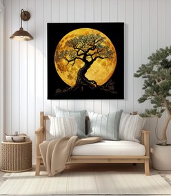 Obraz na plátně - Strom života Měsíc v úplňku FeelHappy.cz Velikost obrazu: 80 x 80 cm
