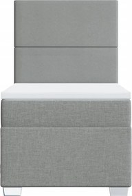 Box spring postel s matrací světle šedý 100 x 200 cm textil 3292692