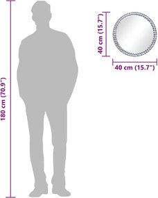 Nástěnné zrcadlo 40 cm tvrzené sklo 249447