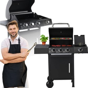 Plynový gril GASS MASTER 3+1 černý