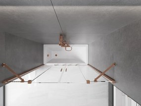 Mexen Velar Duo vanová zástěna s dvěma křídly posuvná 160 x 150 cm, transparentní, kartáčovaná měď