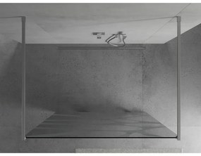 Mexen Kioto, průchozí sprchová zástěna 110 x 200 cm, 8mm sklo čiré/bílý vzor, 2x chromová stabilizační rozpěra, 800-110-002-01-97