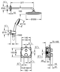 GROHE 34883000 - Sprchový systém PRECISION VITALIO START 250 lesklý chrom