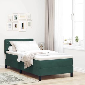 Postel s boxspringem s matrací Tmavě zelená 90 x 190 cm samet 3339077