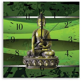 Gario Hodiny na zeď Buddha mezi zelení Rozměry: 80 x 80 cm