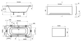 Ravak Campanula Vana 180x80, bílá CB21000000