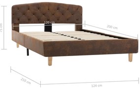 vidaXL Marketos Rám postele hnědý umělá broušená kůže 120 x 200 cm