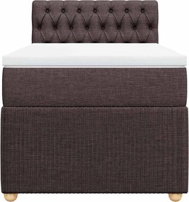 Box spring postel s matrací tmavě hnědá 90x200 cm textil 3287349