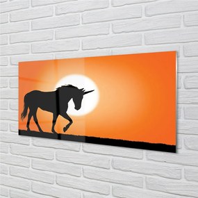 Obraz na skle Sunset Unicorn 125x50 cm