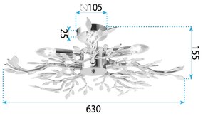 Toolight Stropní osvětlení Modern D65 EBT022-5C zlaté