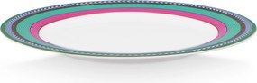 Pip Studio Pip Chique Stripes talíř ∅23cm, růžovo-zelený (Porcelánový talíř Ø 23cm)