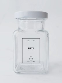 Samolepka na kořenky PIZZA  průhledná 3 × 4 cm tučné písmo