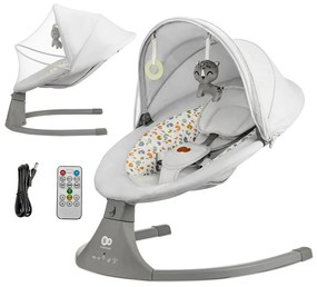 KINDERKRAFT Lehátko houpací s melodií 2v1 Lumi, do 9 kg, Premium Light Grey