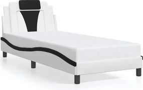 Rám postele Viana bez matrace bílý a černý 90x190 cm umělá kůže 3208067