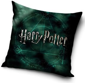 Carbotex dětský polštářek HARRY POTTER MAGIC, zeleno-černý, 40x40cm