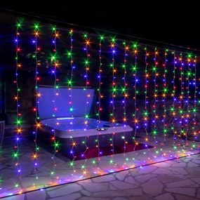 VOLTRONIC 68204 Vánoční světelný závěs - 6 x 3 m, 600 LED, barevný