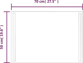 Koupelnové zrcadlo s LED osvětlením 50x70 cm 3154063