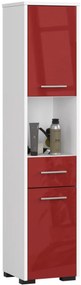 Koupelnová skříňka Fin II 30 cm bílá/červená lesk
