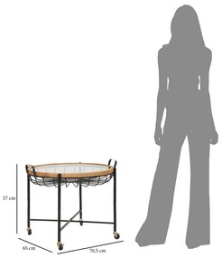 Kulatý konferenční stolek Mauro Ferretti Lagio, 70,5x65x57 cm, černá/přírodní