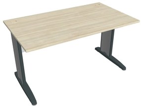 Stůl pracovní rovný 140 cm - Hobis Cross CS 1400 Dekor stolové desky: akát, Dekor lamino podnože: šedá, Barva nohou: černá