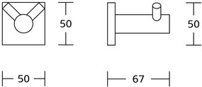 Mexen příslušenství, držák na ručníky, 2-háček, chromová, 7081835-00