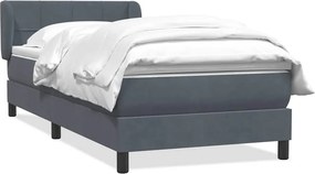 Box spring postel s matrací tmavě šedá 80x220 cm samet 3317548