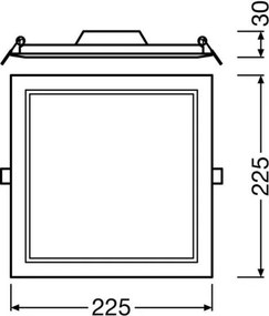 LED podhledové svítidlo LEDVANCE Slim Square 210mm 18W/6500K studená bílá