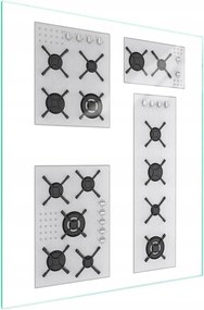 Skleněná Krájecí Deska 45x52 Kuchyně Tvrzené Sklo 7v1
