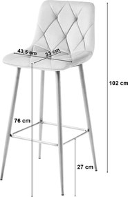 TRENDIE Sametová barová židle Bari béžová