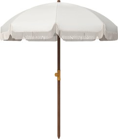 Plážový slunečník Outsunny s třásněmi Ø190x210 cm, slunečník pro terasu s 8 tyčemi, manuální otevírání, UV ochrana, voděodolný a přepravní taška pro z