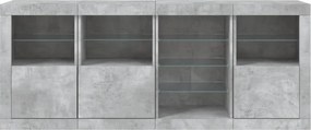 Příborník s LED osvětlením betonově šedý 164 x 37 x 67 cm 3209054