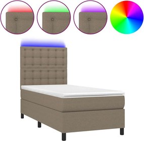 Box spring postel s matrací a LED taupe 90x200 cm textil 3135169