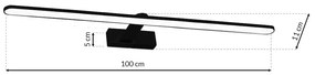 Nástěnné LED svítidlo Splash, 1x LED 21w, 4000k, (100 cm), b