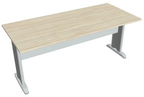 Stůl jednací rovný 180 cm - Hobis Cross CJ 1800 Dekor stolové desky: akát, Dekor lamino podnože: šedá, Barva nohou: Stříbrná