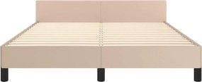 Rám postele s čelem cappuccino 140x190 cm umělá kůže 3125572