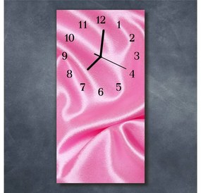 Nástěnné hodiny obrazové na skle - Samet růžový