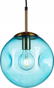 Závěsná skleněná lampa Lava Blue