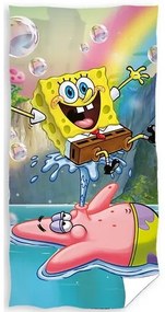 Carbotex Dětská osuška Sponge Bob Vodotrysk, 70 x 140 cm