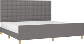 Rám postele bez matrace tmavě šedý 200 x 200 cm textil 3125406