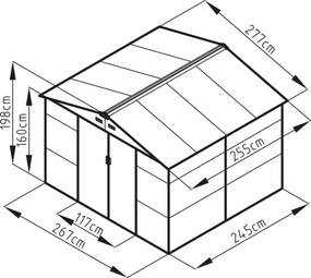 G21 zahradní domek GAH 706 255 x 277 x 198 cm zelená