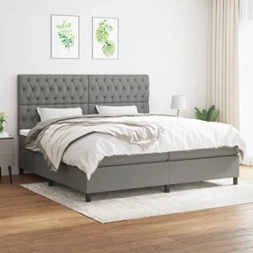 Box spring postel s matrací tmavě šedá 200x200 cm textil 3142042